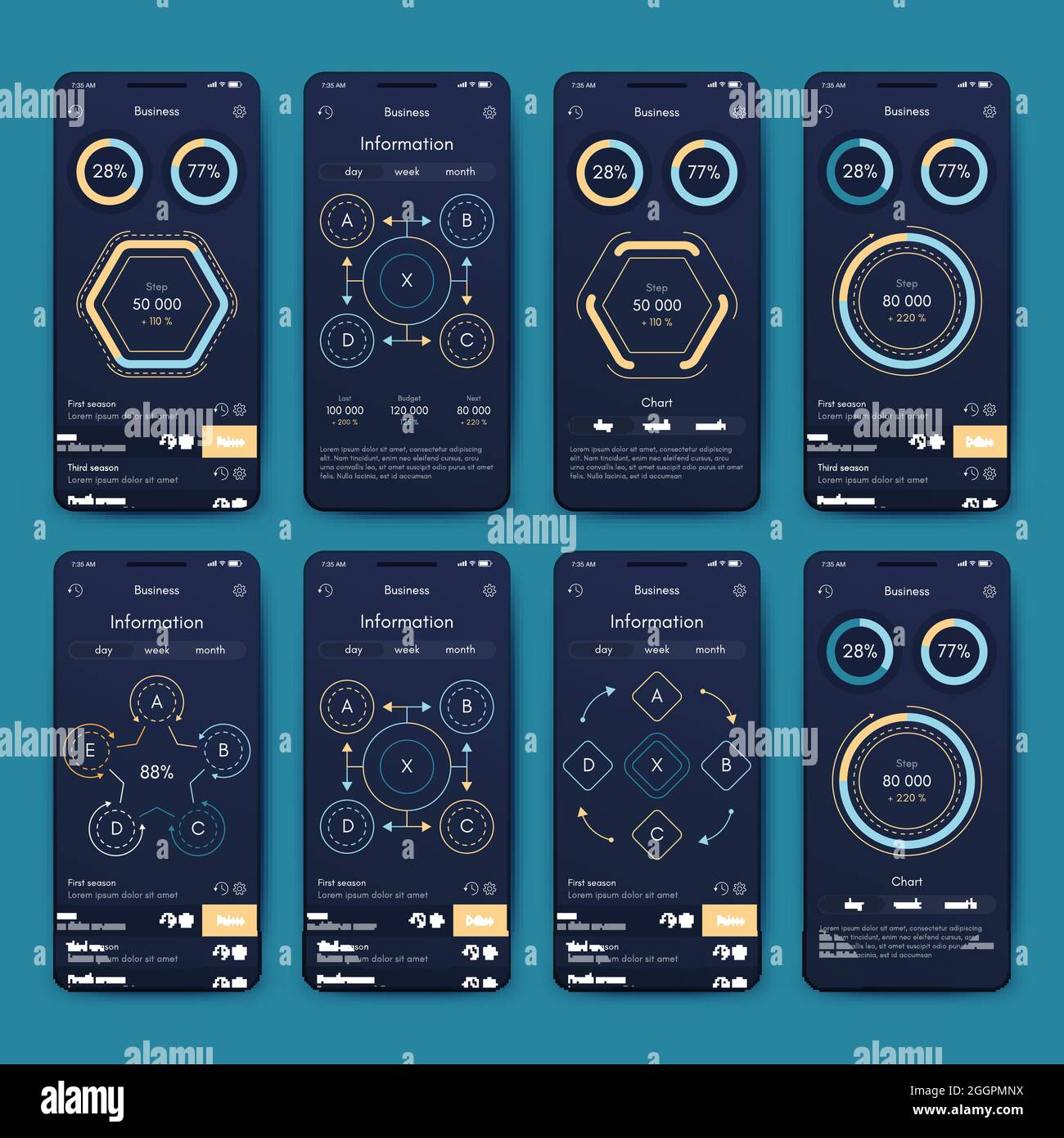 Vector graphics infographics with mobile phone. Template for creating ...