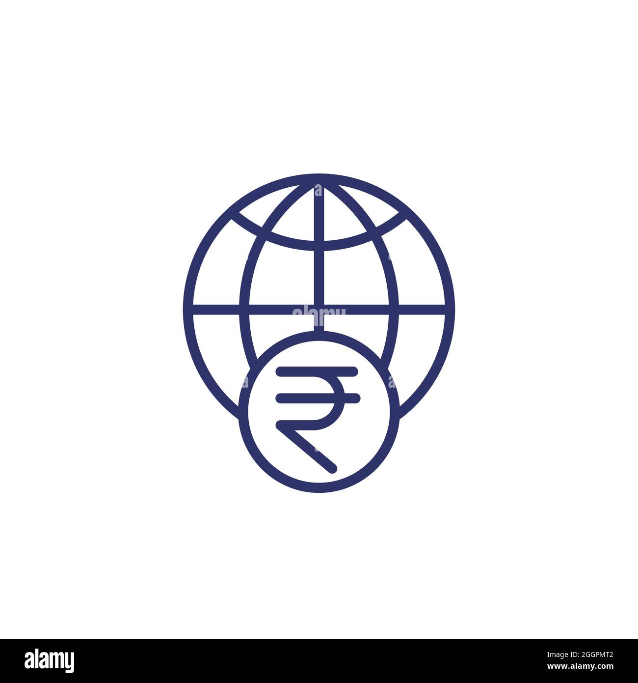 indian rupee and globe line icon, vector Stock Vector Image & Art - Alamy