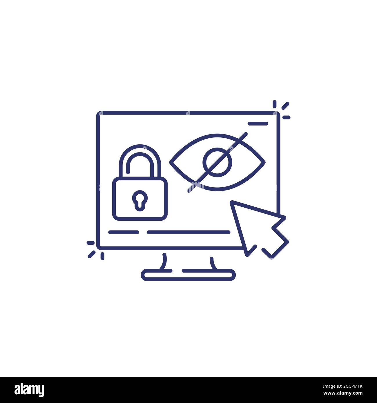 Eye lock icon outline Cut Out Stock Images & Pictures - Alamy