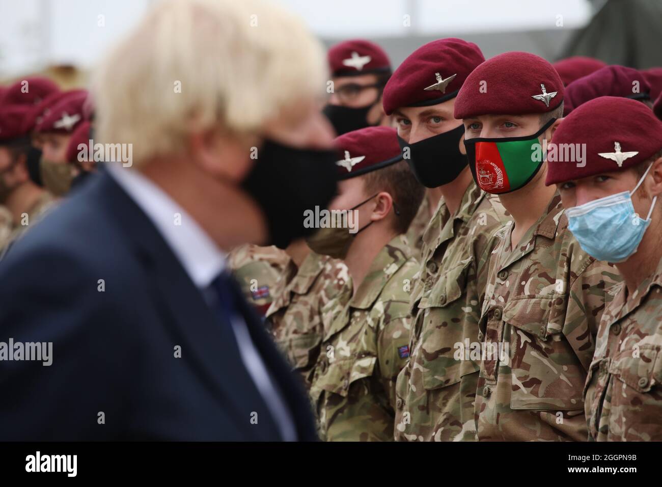 Prime Minister Boris Johnson meets members of 16 Air Assault Brigade at ...
