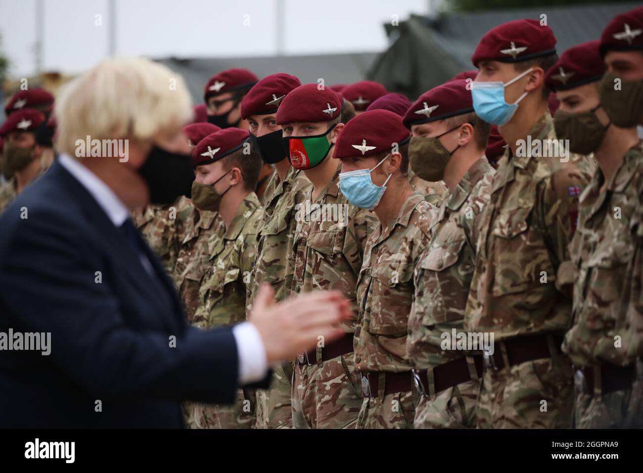 Prime Minister Boris Johnson meets members of 16 Air Assault Brigade at ...