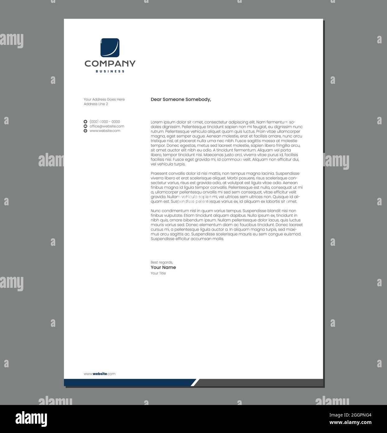 Blank Letterhead Template for Print with Classic Logo Stock Vector ...
