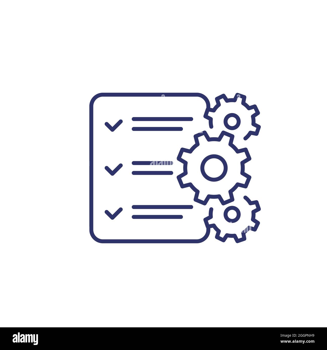 Procedures line icon with a checklist, vector Stock Vector Image & Art ...