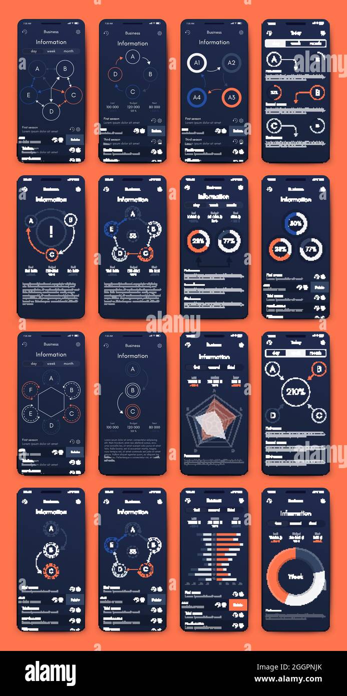 Vector graphics infographics with mobile phone. Template for creating ...