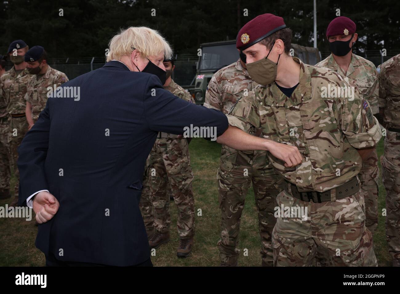 Prime Minister Boris Johnson meets members of 16 Air Assault Brigade at ...