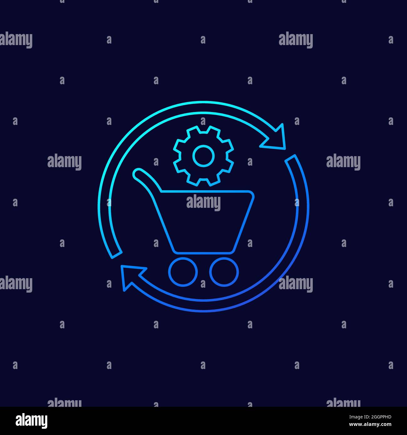 order processing and procurement icon, line vector Stock Vector Image ...