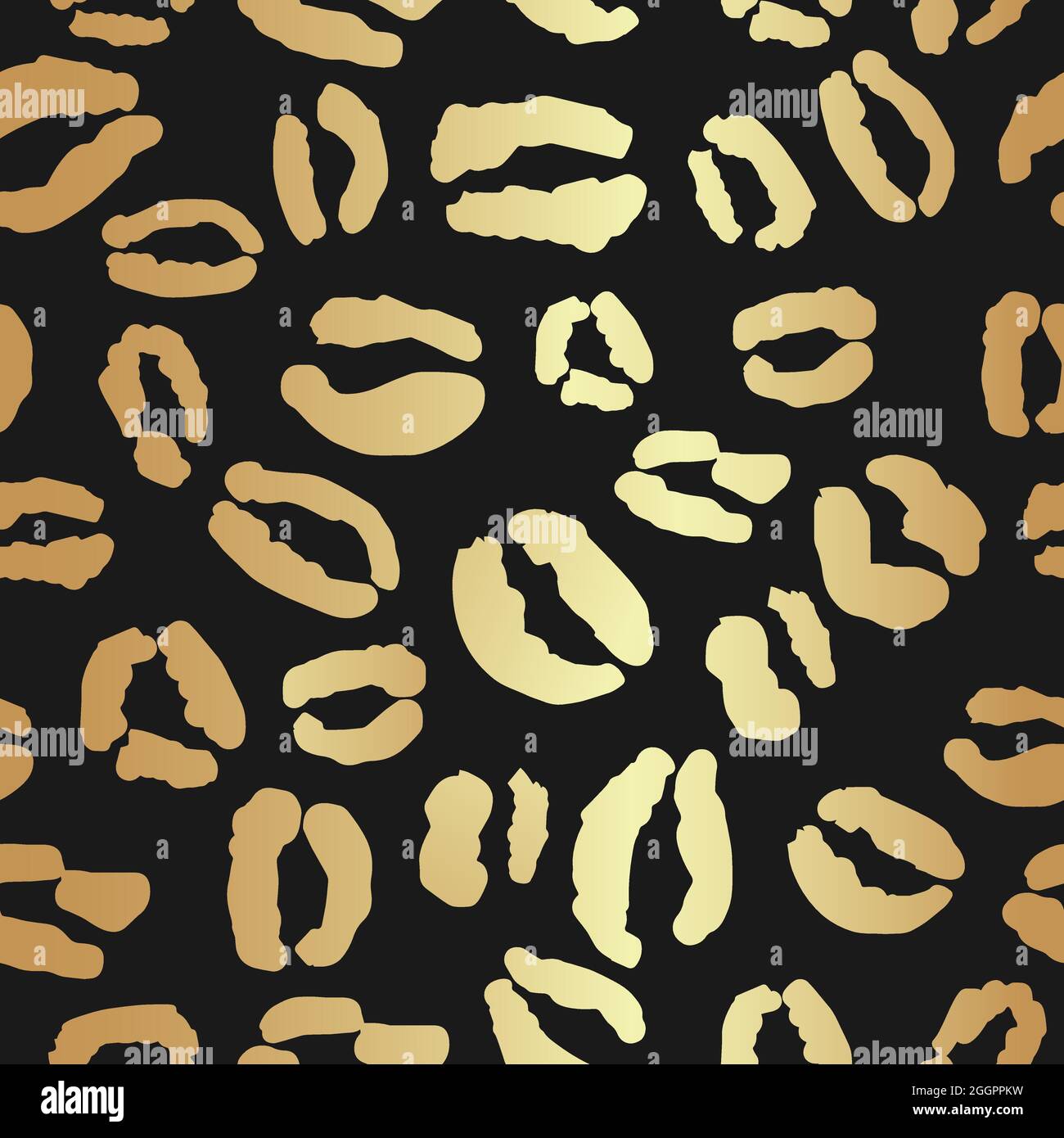 Gold Leopard Print Repeat Pattern Stock Vector Image & Art - Alamy