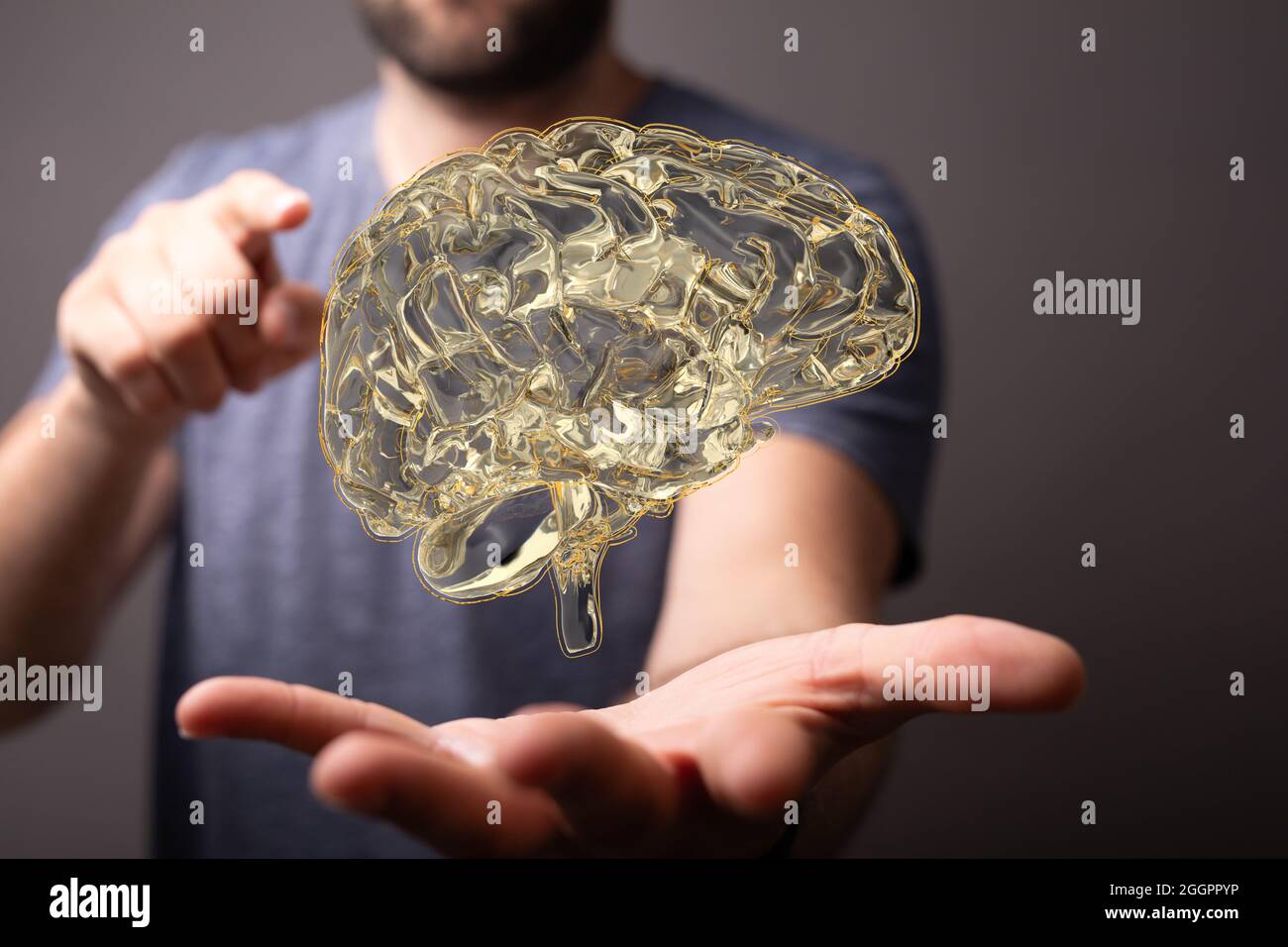 Wired brain illustration - next step to artificial intelligence Stock ...