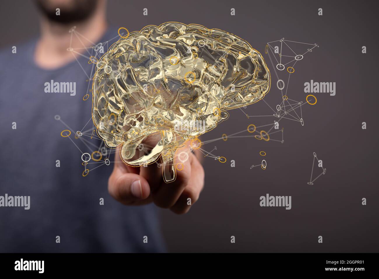 Wired brain illustration - next step to artificial intelligence Stock ...