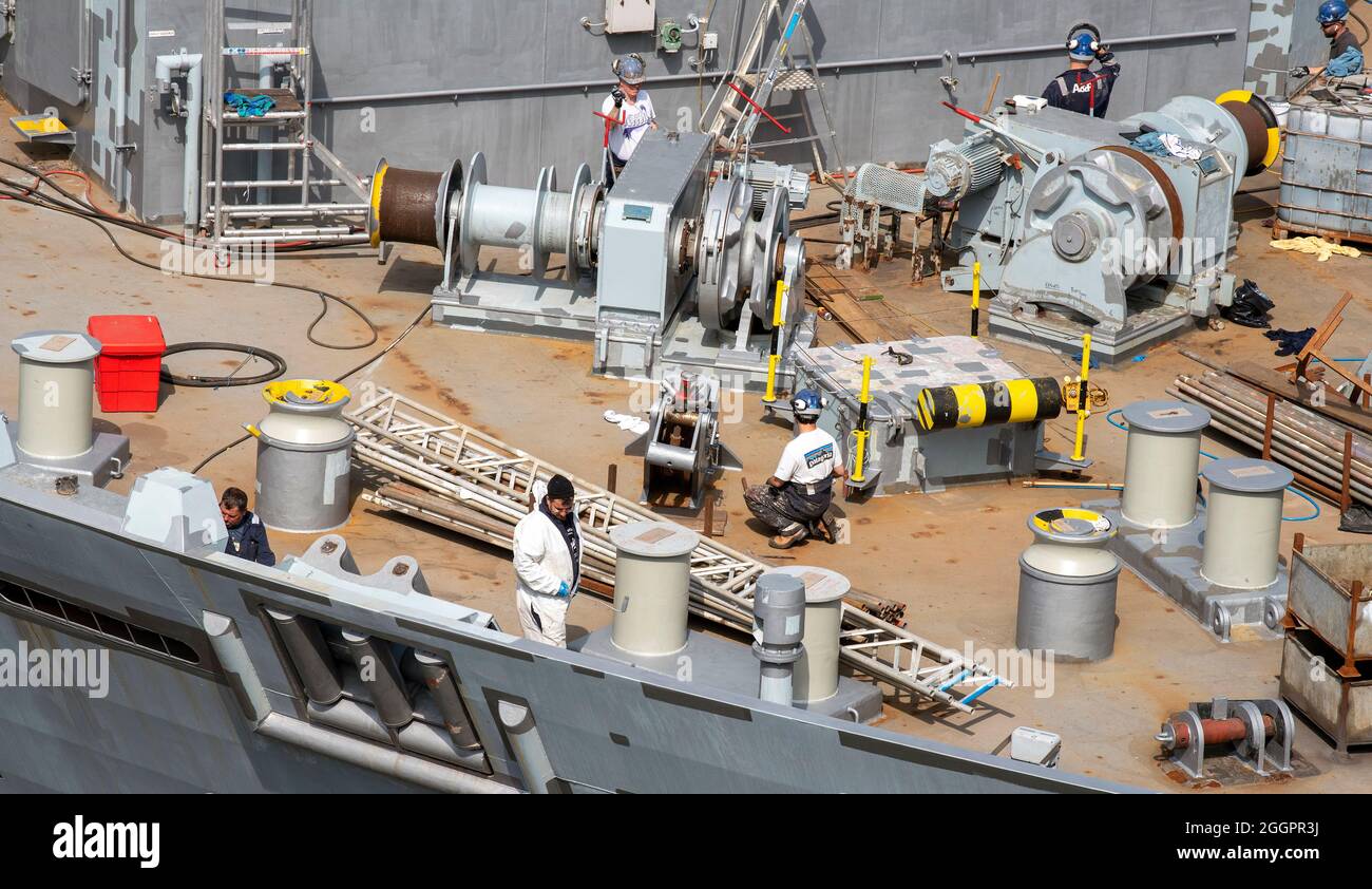 Falmouth, Cornwall, England, UK. 2021. The RFA vessel Cardigan Bay in ...