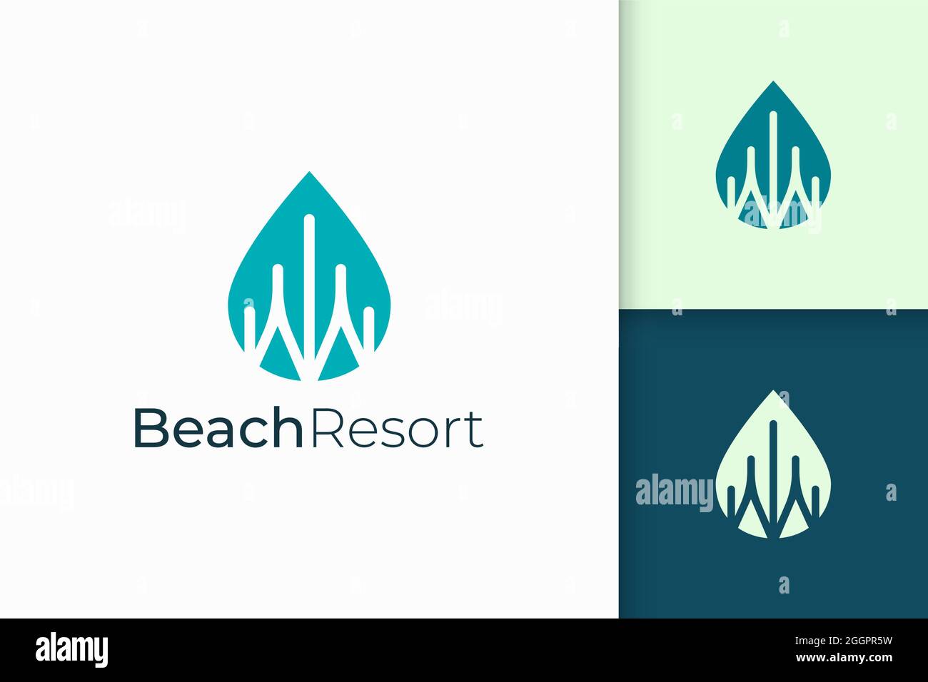Oceanfront hotel Stock Vector Images - Alamy