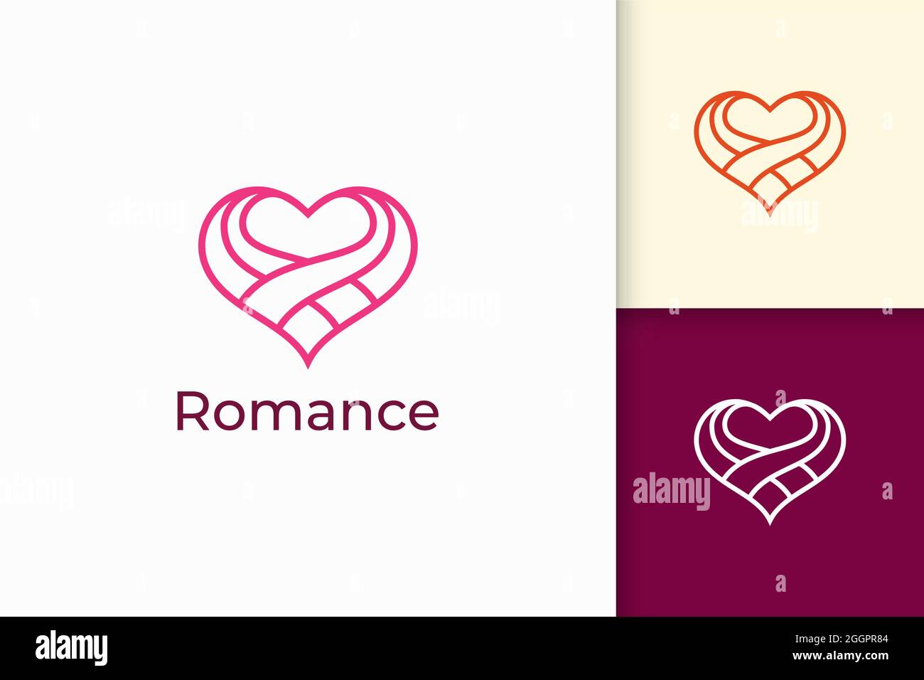 Simple line love logo represent romance or relation Stock Vector Image ...