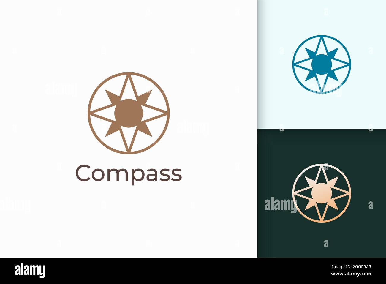 Compass logo in modern shape represent travel or adventure Stock Vector ...