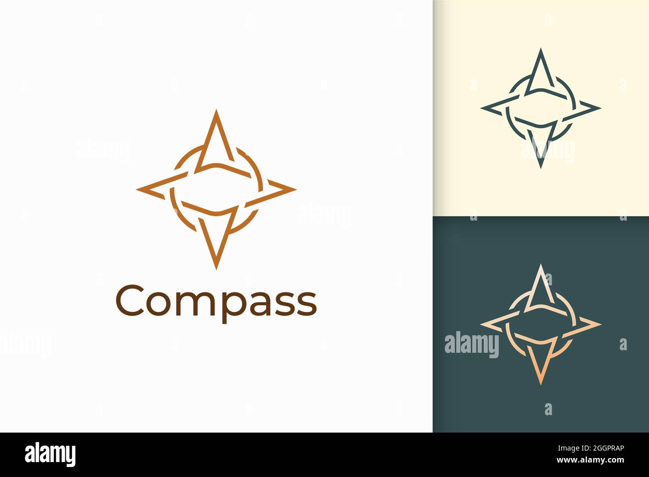 Compass logo in simple shape for outdoor business or community Stock ...
