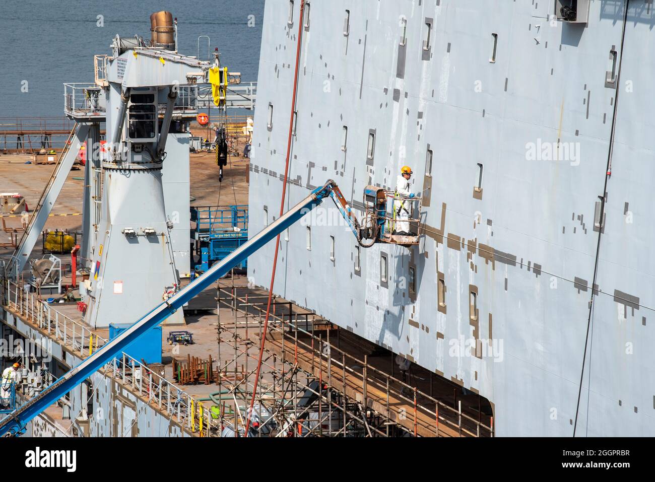 Falmouth, Cornwall, England, UK. 2021. RFA vessel Cardigan Bay in dry ...