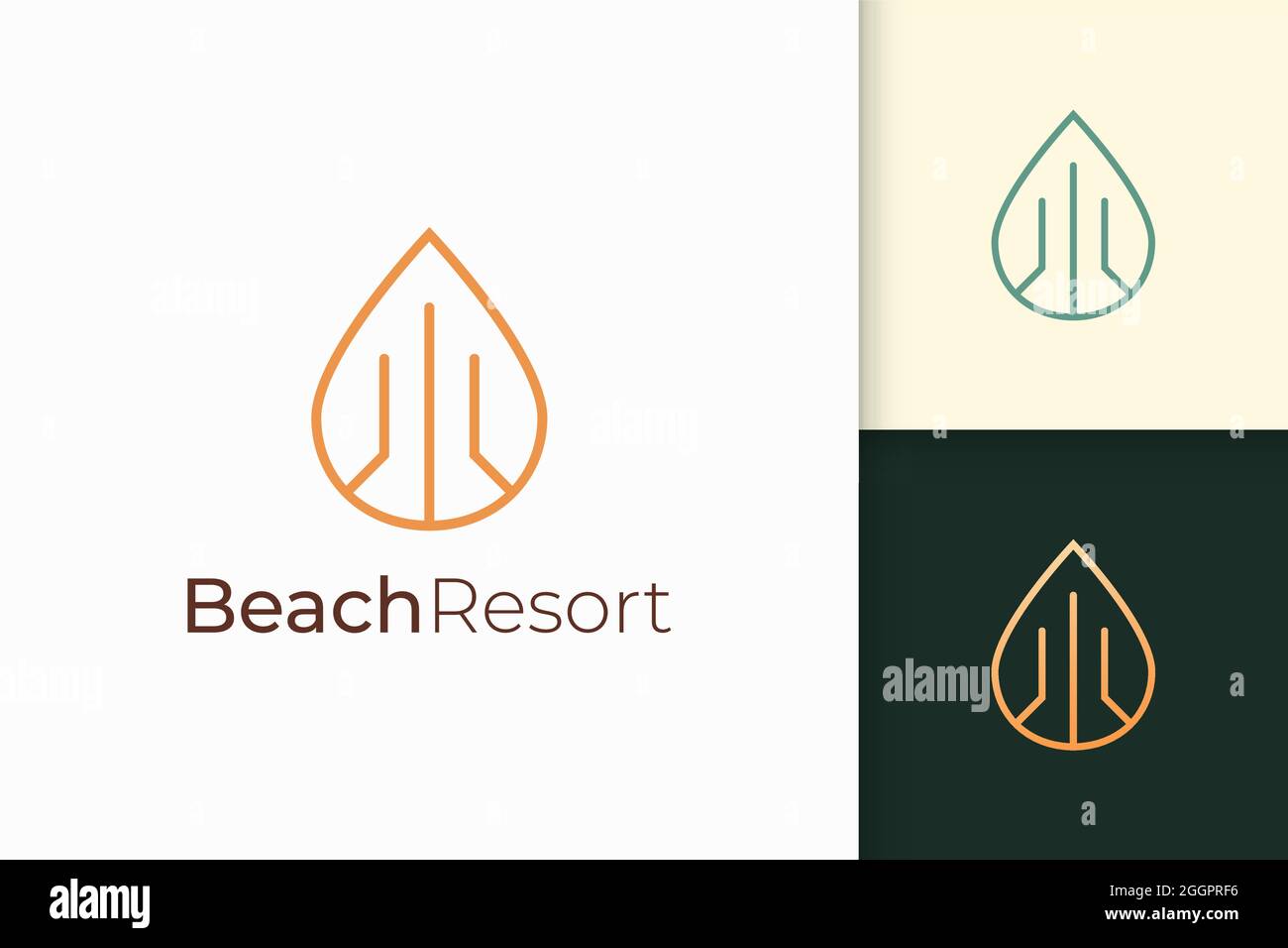 Waterfront apartment or property logo in simple line shape Stock Vector ...