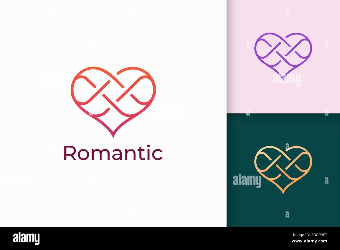 Simple line love logo represent romance or relation Stock Vector Image ...
