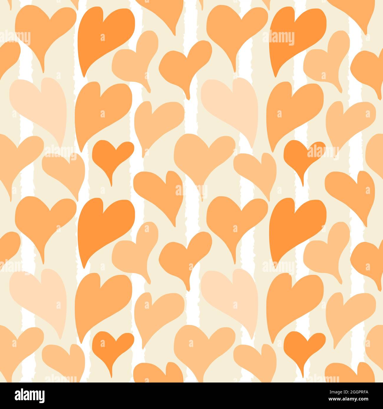 Orange Heart Seamless Pattern Design Stock Vector Image & Art - Alamy