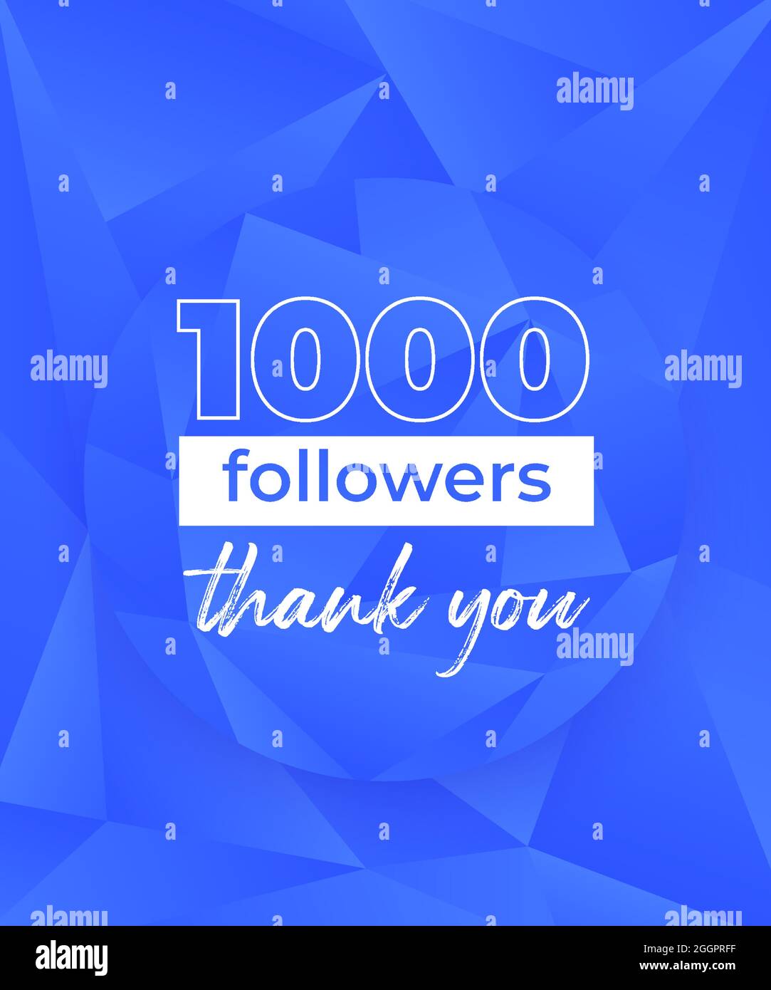 1000 followers, banner design for social networks Stock Vector Image ...