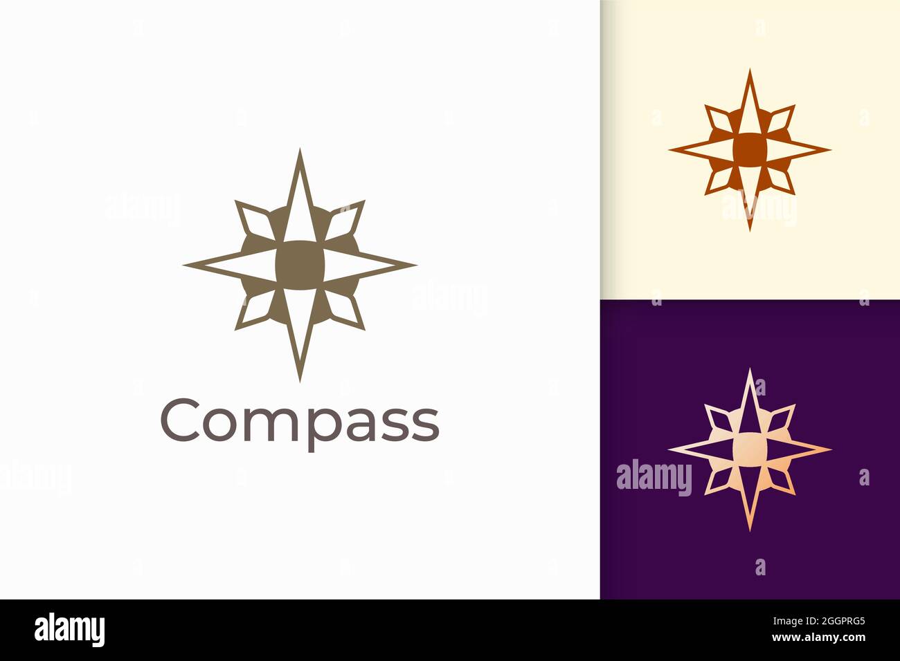 Compass logo in modern shape represent travel or adventure Stock Vector ...