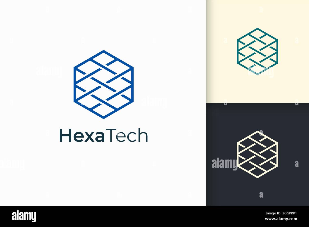 Technology logo in blue color and modern geometry shape Stock Vector ...