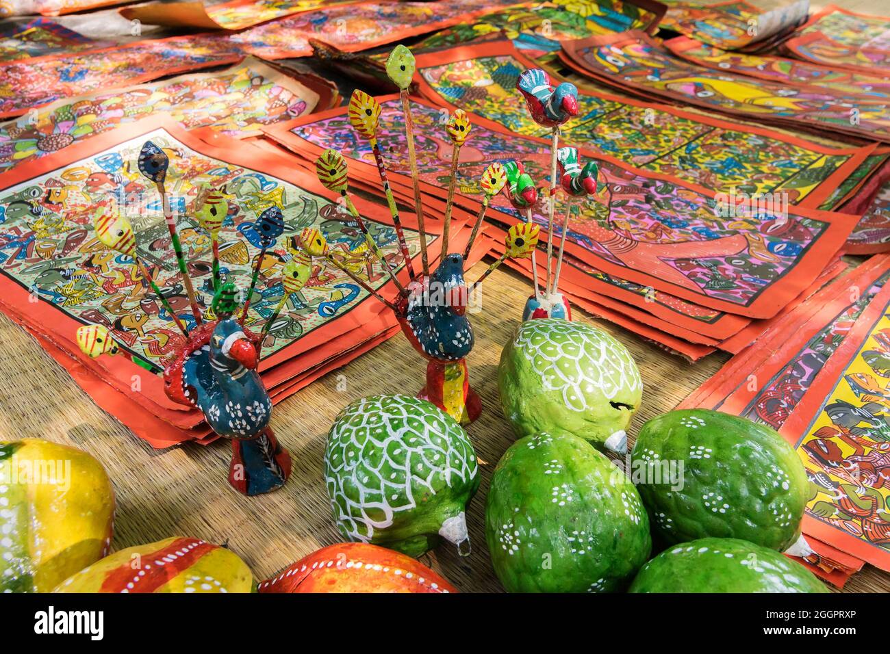 PINGLA, WEST BENGAL , INDIA - NOVEMBER 16TH 2014 : Colourful clay made ...