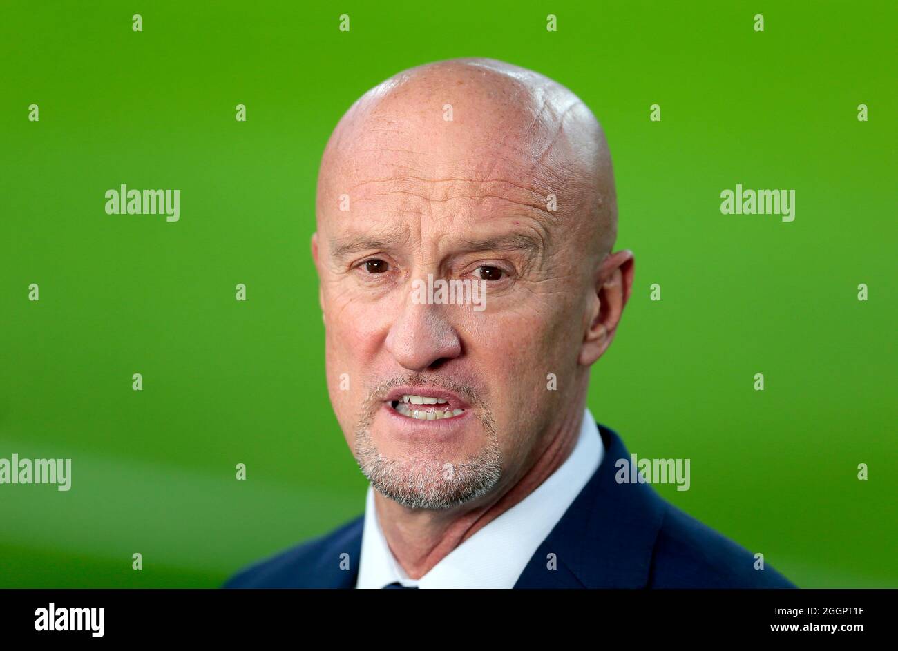 Hungary manager Marco Rossi is interviewed prior to the 2022 FIFA World ...