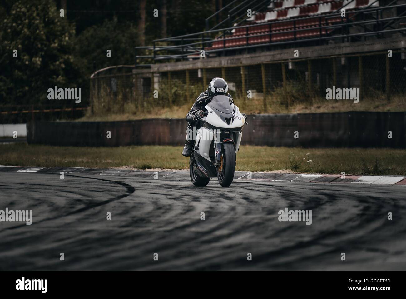 10-05-2021 Lithuania, Kaunas MotoGP rider, Motorcyclist rides at fast sport bike Stock Photo - Alamy
