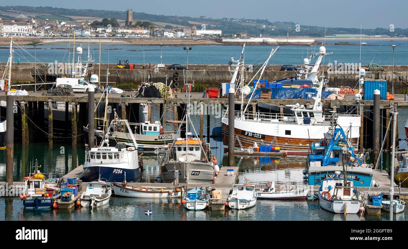 Newlyn fishing port, Penzance Cornwall, England, UK. 2021, Fishing ...