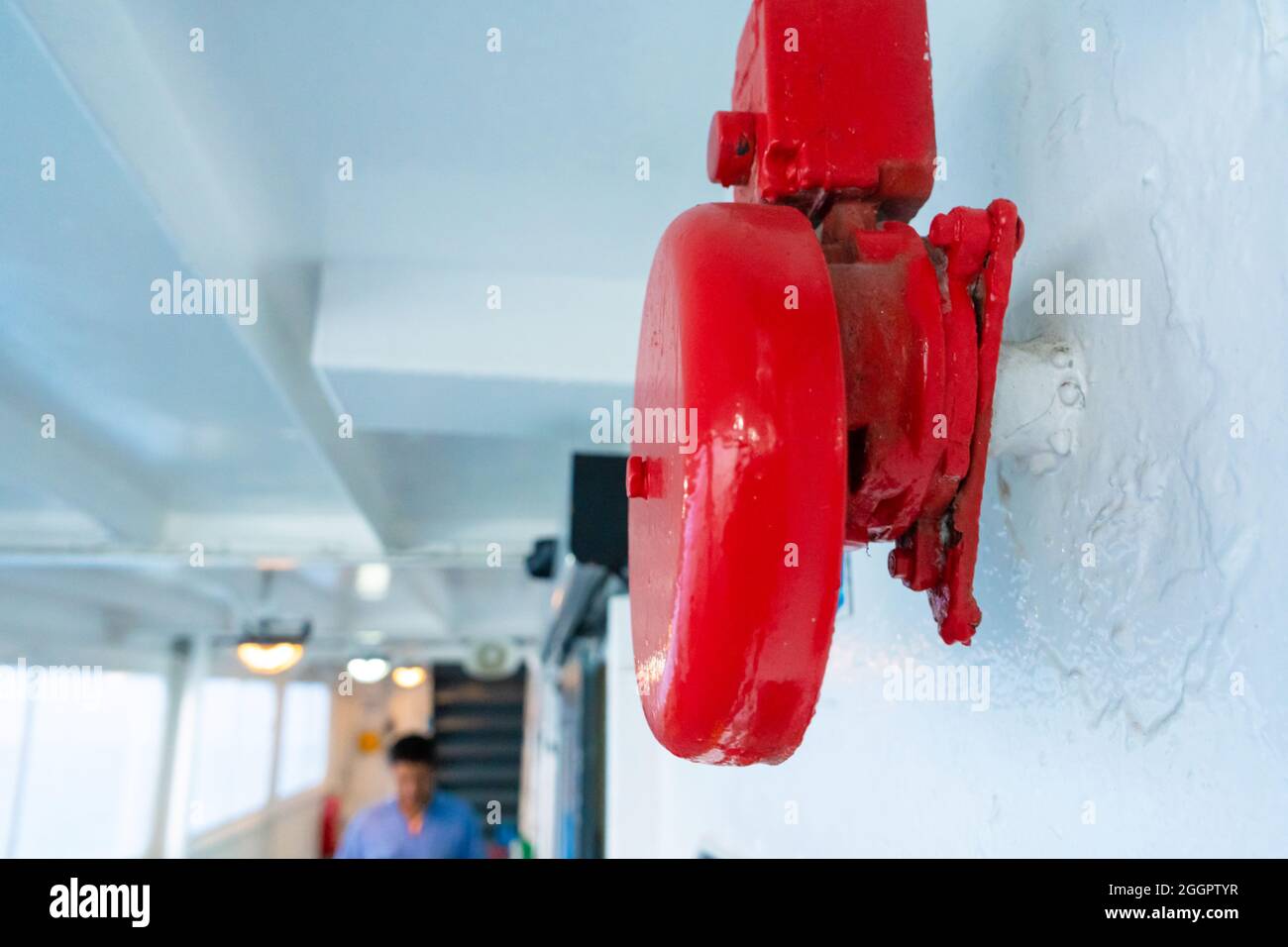 Old red fire bell on the wall. Fire safety Stock Photo - Alamy