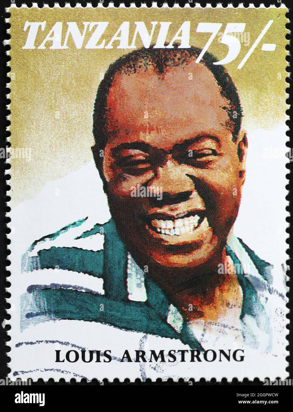 Louis Armstrong portrait on postage stamp Stock Photo - Alamy