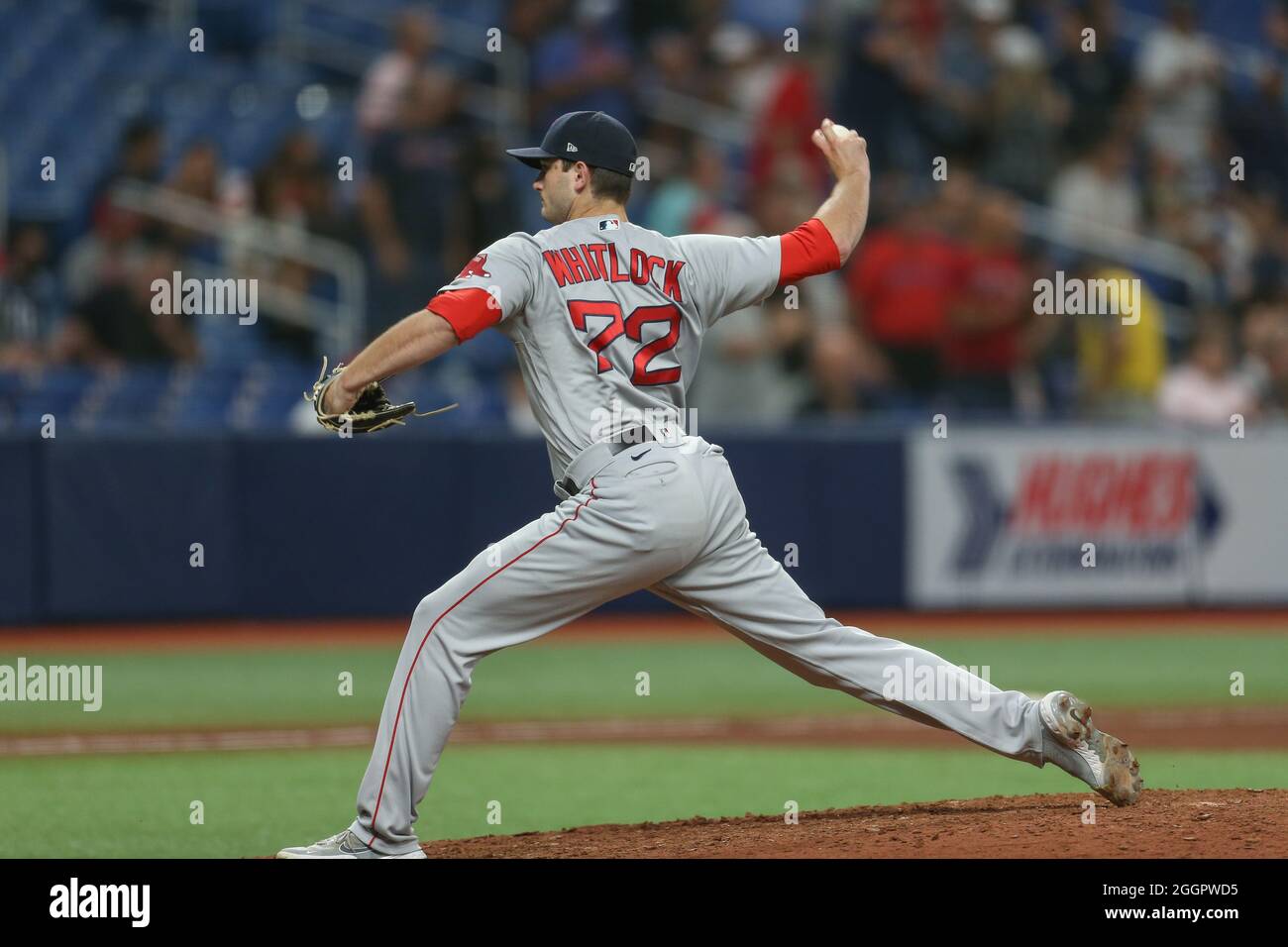 St. Petersburg, FL. USA; Boston Red Sox relief pitcher Garrett Whitlock ...