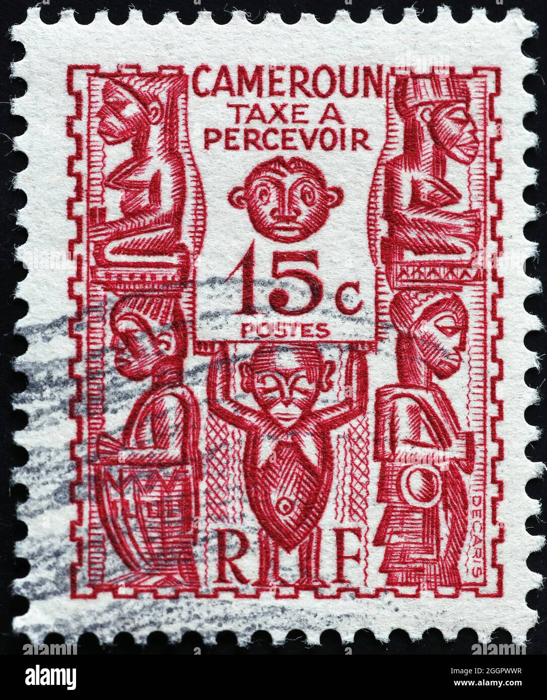 Postage stamp of Cameroon with local crafts Stock Photo - Alamy