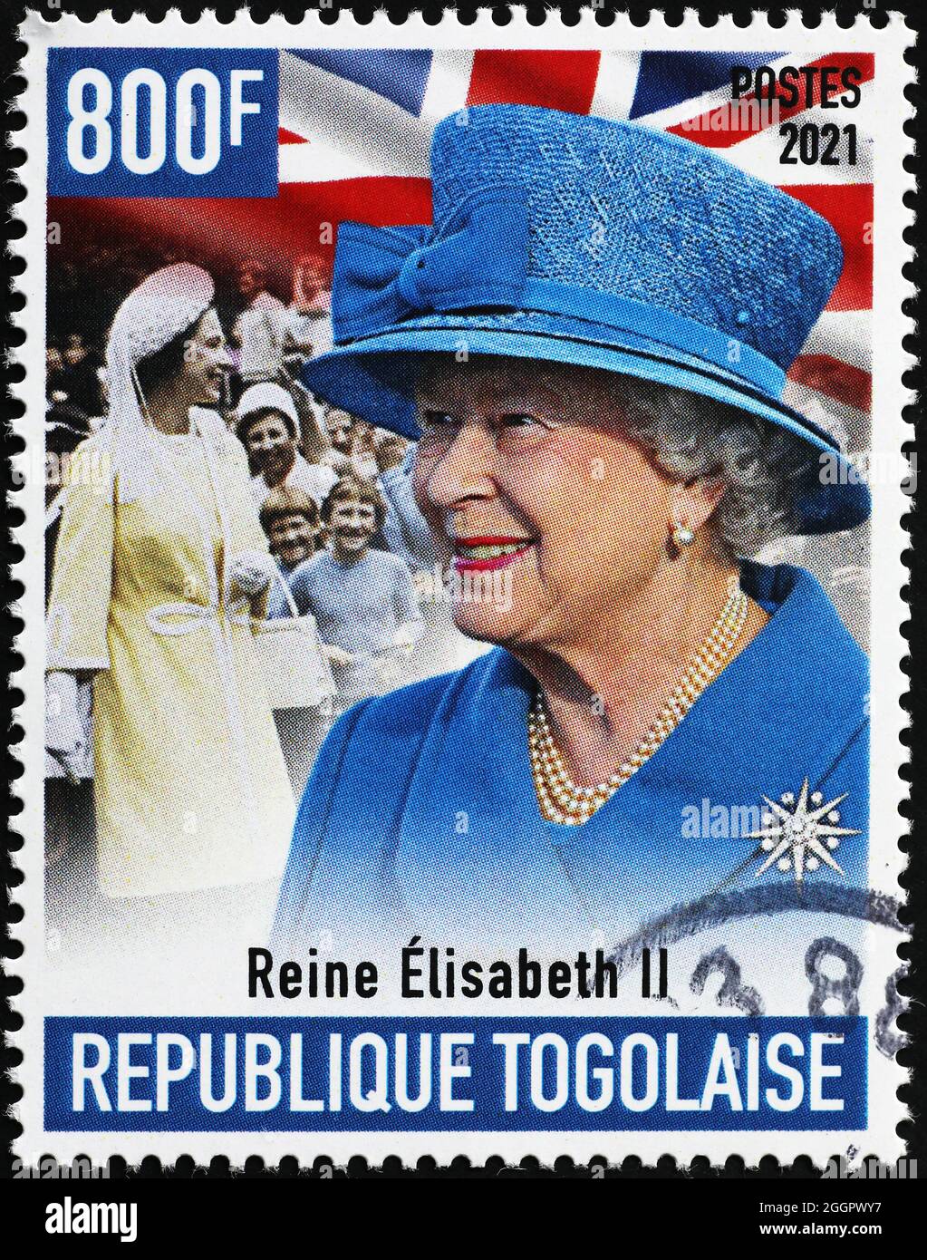 Queen Elisabeth II portrait on stamp Stock Photo - Alamy