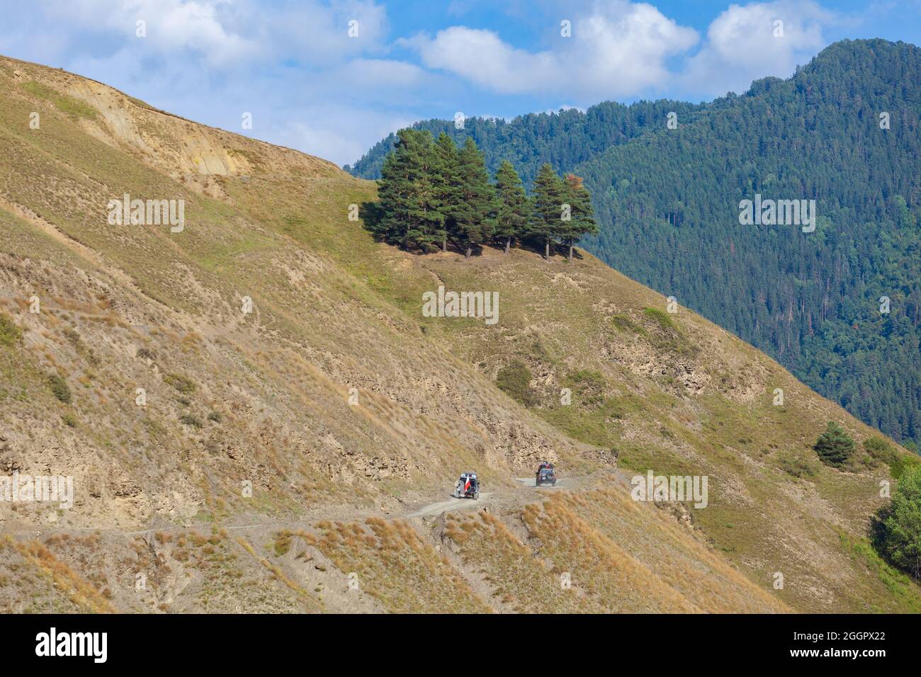 Beautiful view of Abano Gorge in Tusheti, dangerous mountain road in ...