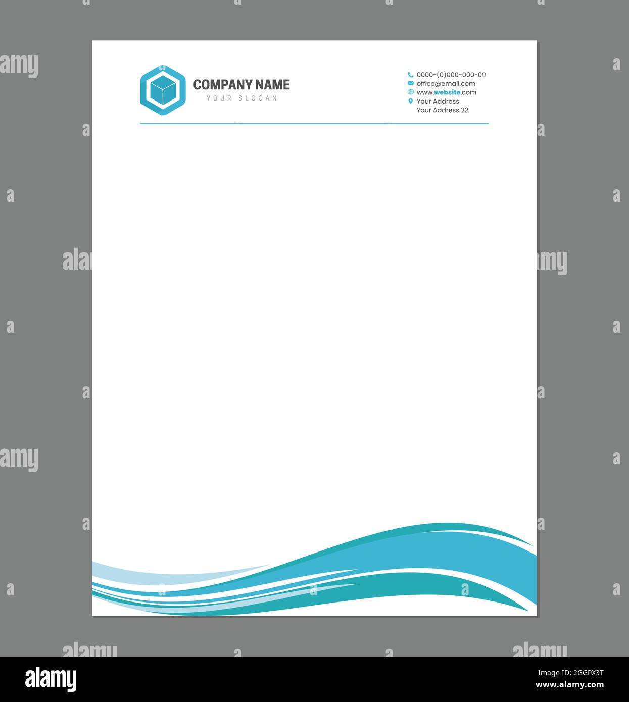 Blue Letterhead Template for Print with Logo Stock Vector Image & Art ...