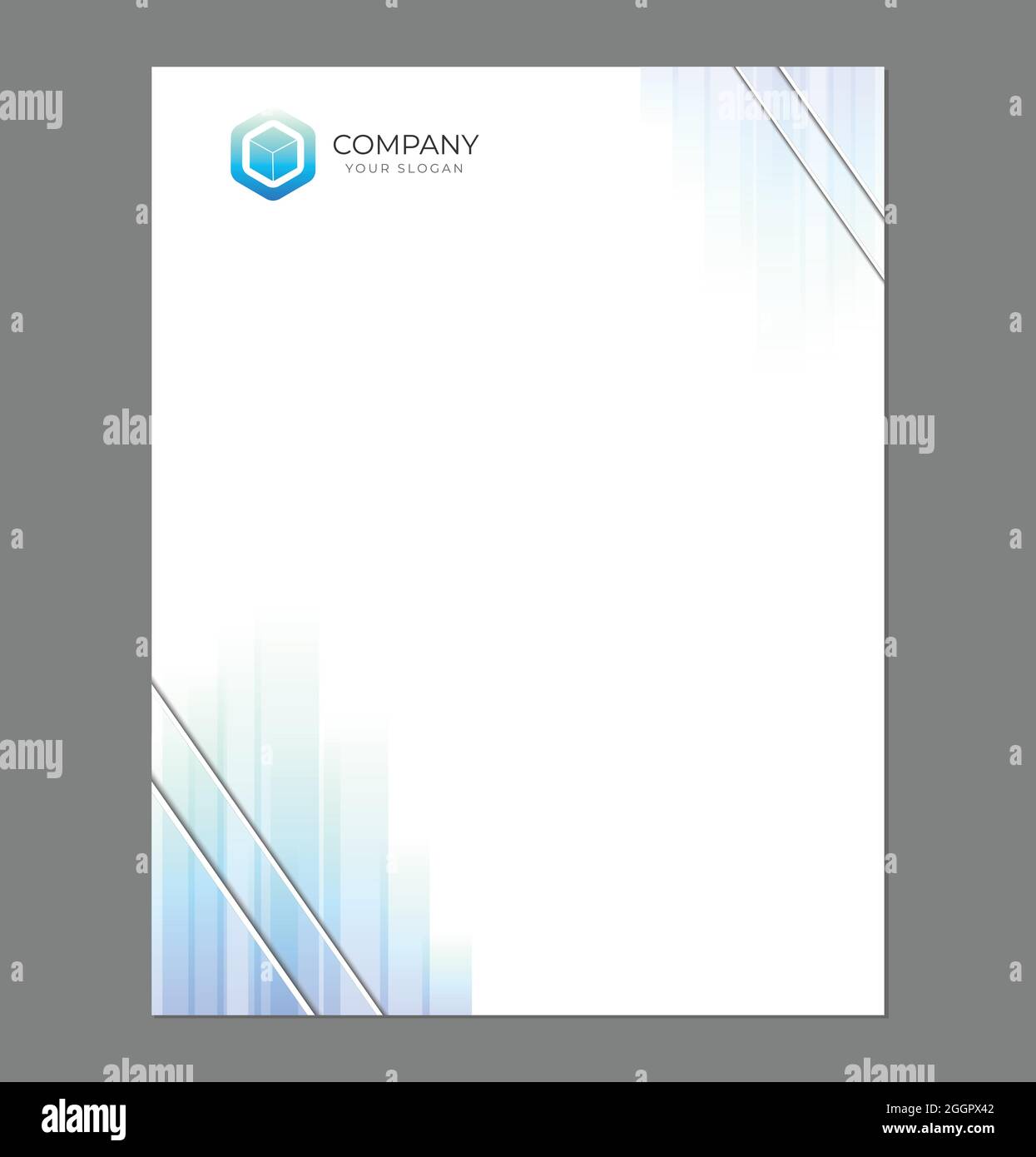 Modern Letterhead Template for Print with Square Logo Stock Vector ...
