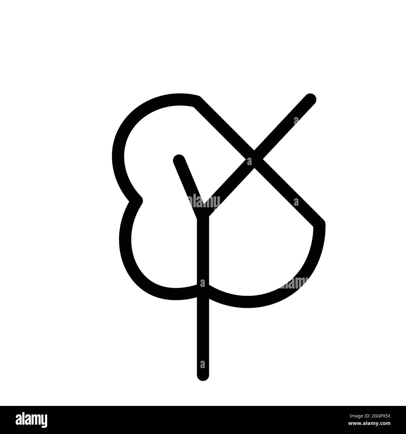 Black and white template tree icon. Vector symbol sign isolated on ...