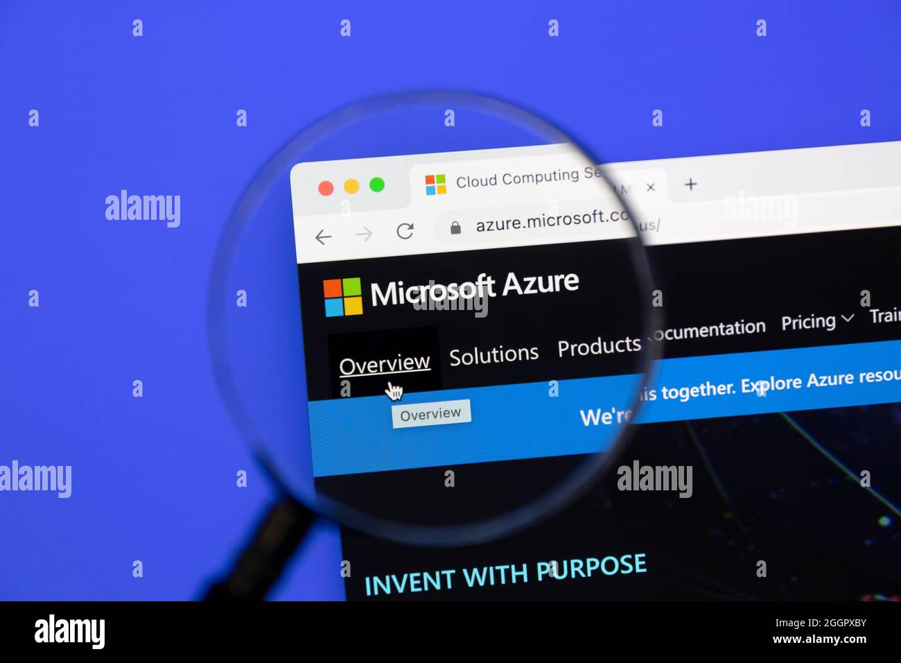 Ostersund, Sweden - April 29, 2021 Microsoft Azure homepage. Microsoft ...
