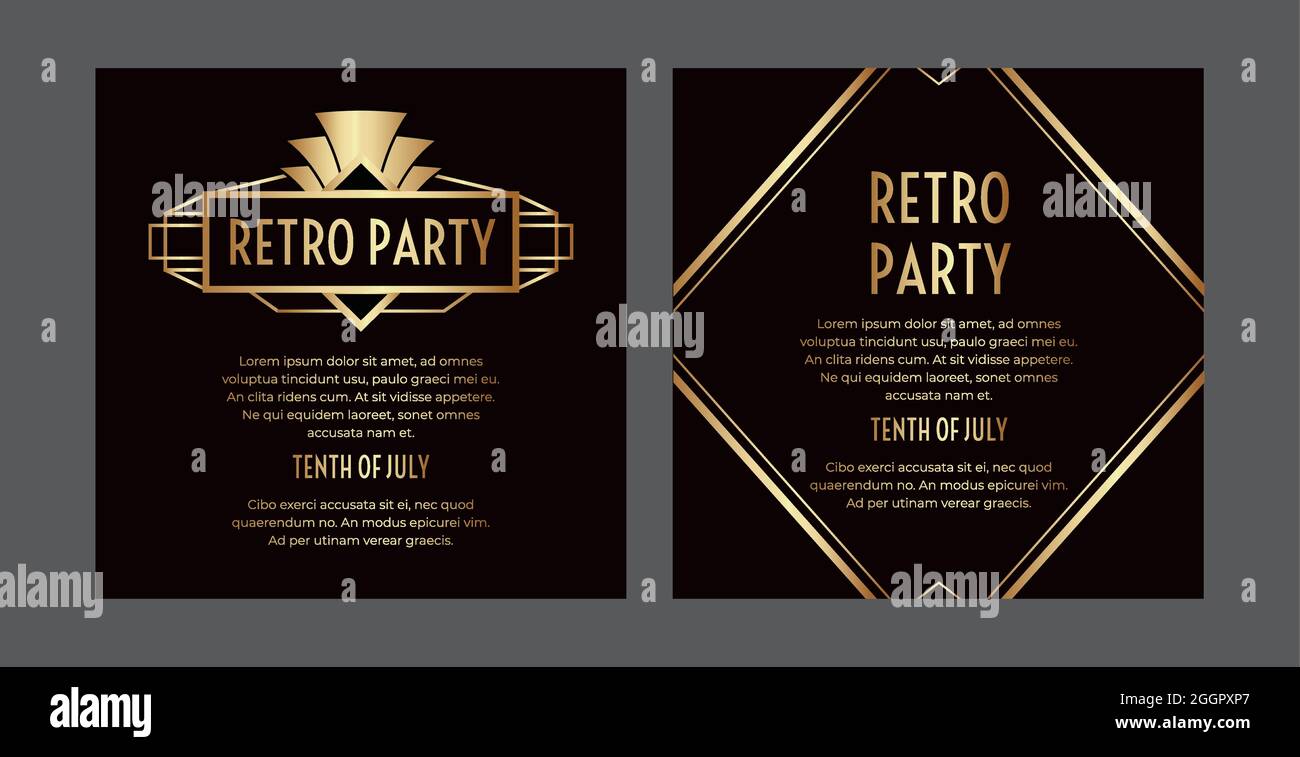Art Deco Party Invitation Templates Thematic Wedding Invitation