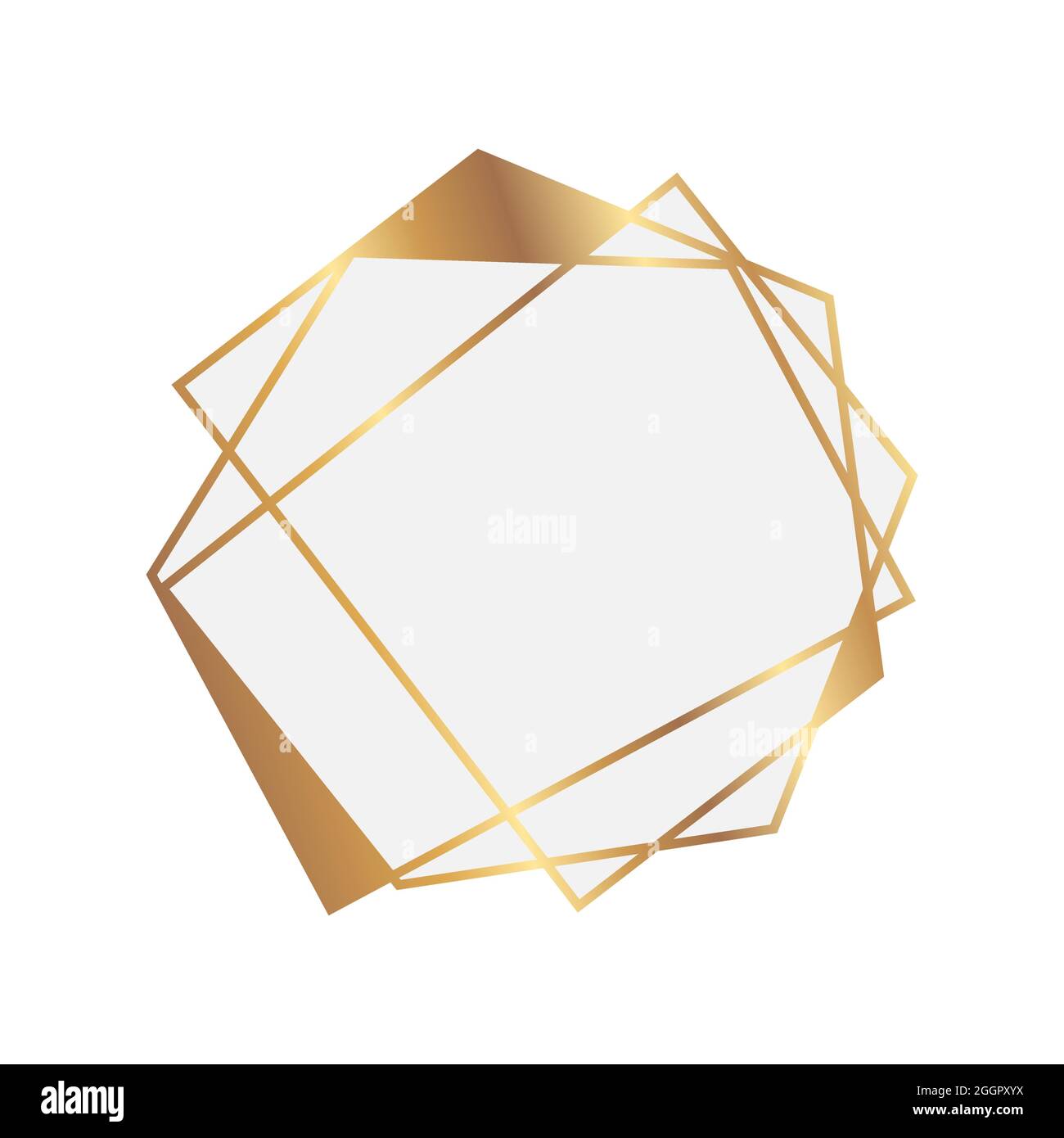 Polygonal Gold White Background Border Frame Design Stock Vector Image ...