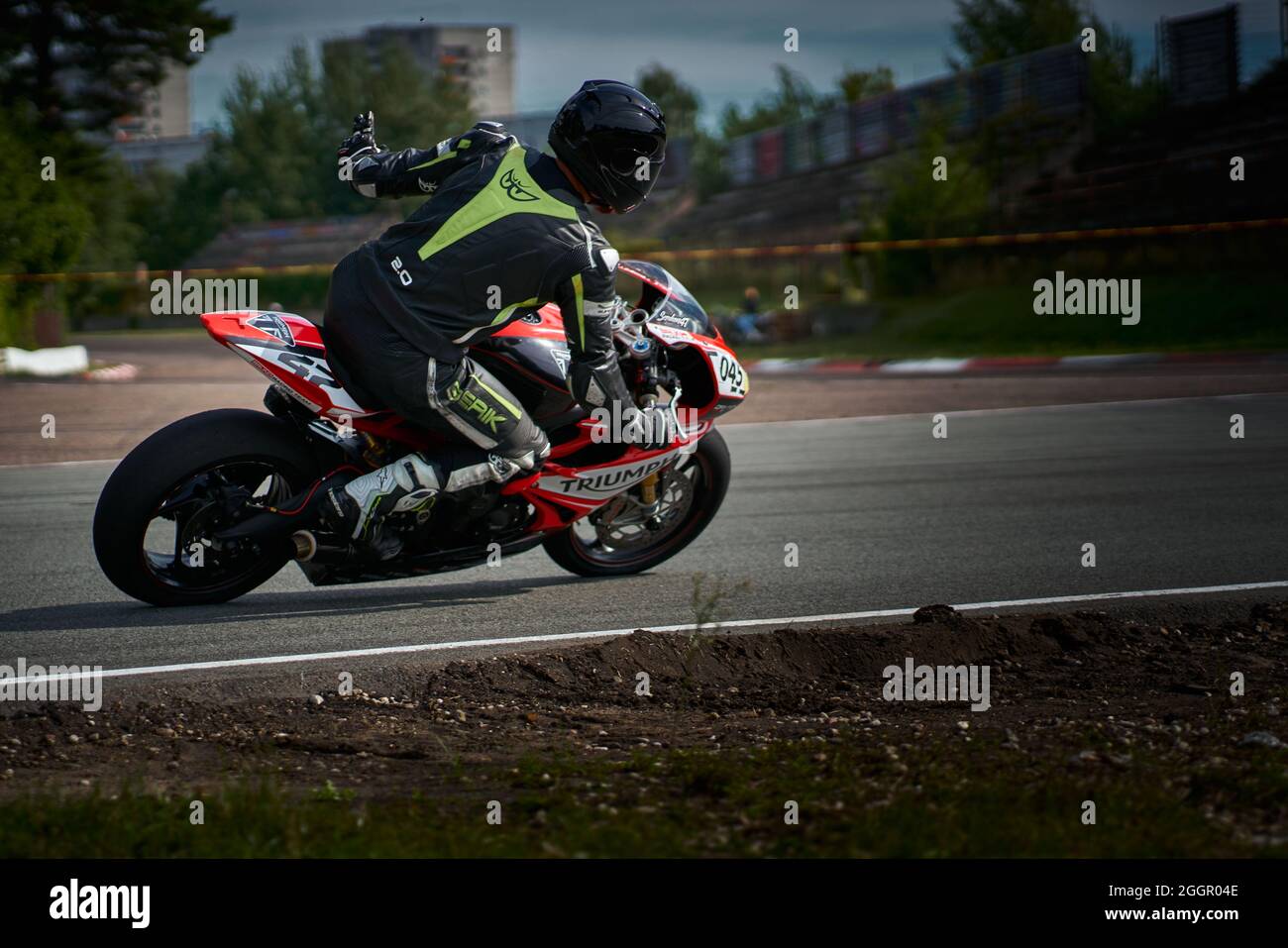 10-05-2021 Lithuania, Kaunas MotoGP rider, Motorcyclist rides at fast sport bike Stock Photo - Alamy