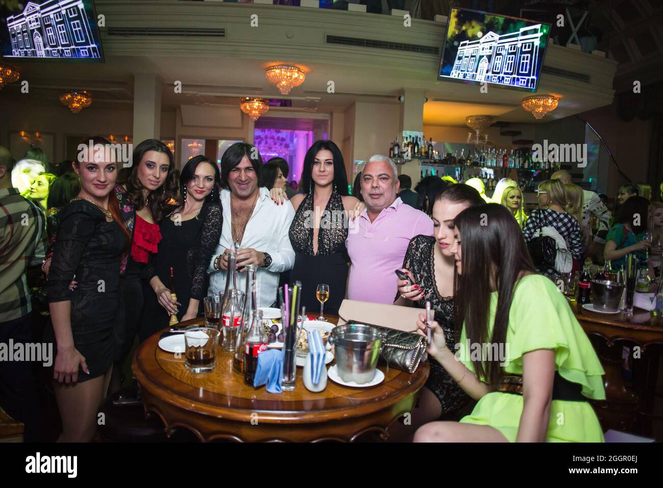 Odessa, Ukraine April 26, 2014: Ministerium night club. People dancing ...