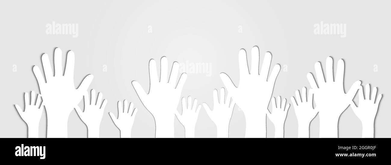 Raise raised raising hands up Stock Vector Images - Alamy