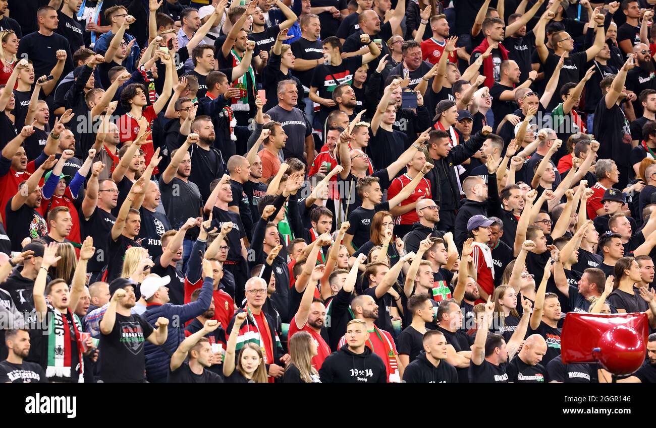 Hungary fans in the stands prior to the 2022 FIFA World Cup Qualifying ...