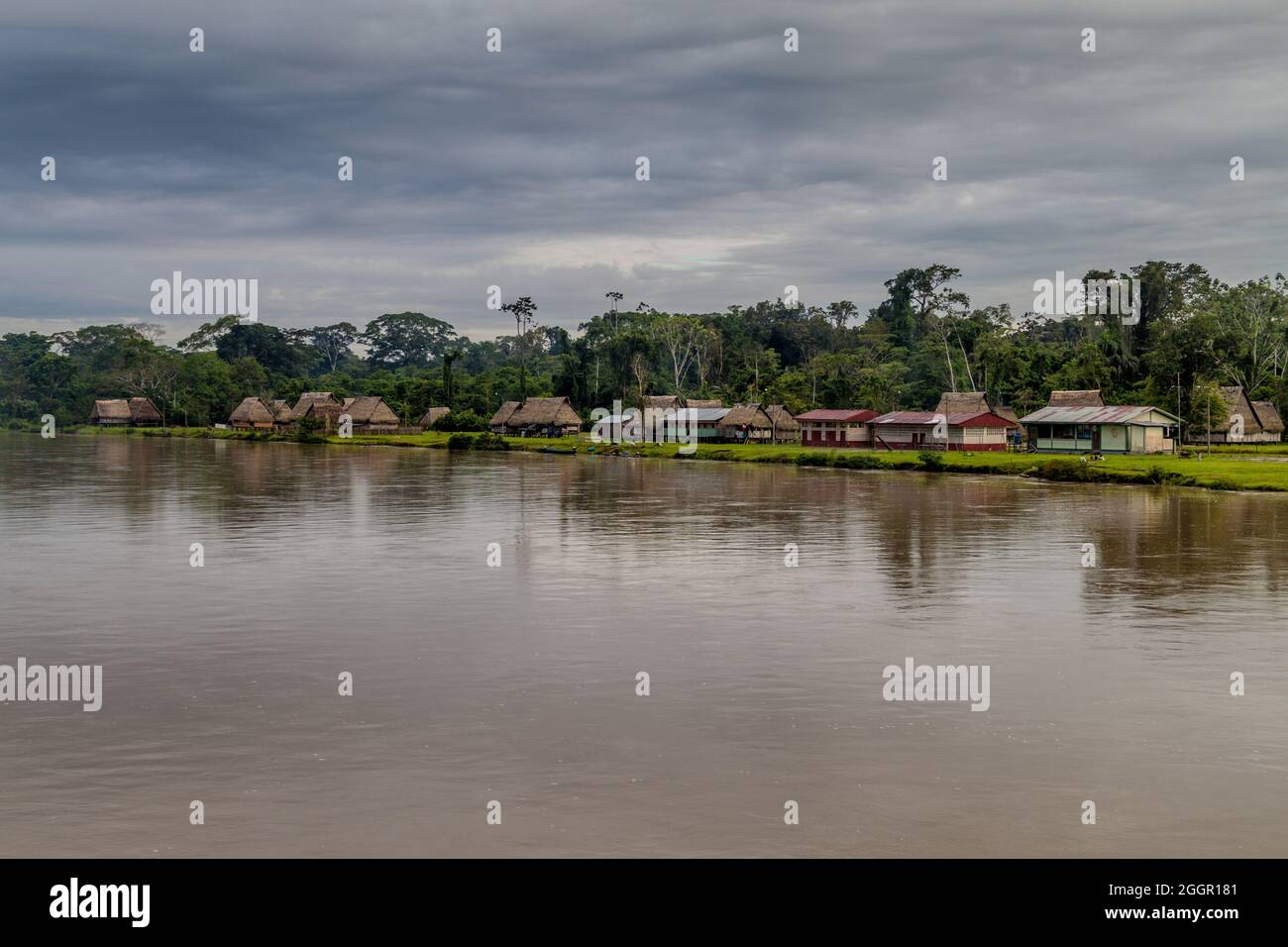 Village next to the river Napo, Peru Stock Photo - Alamy