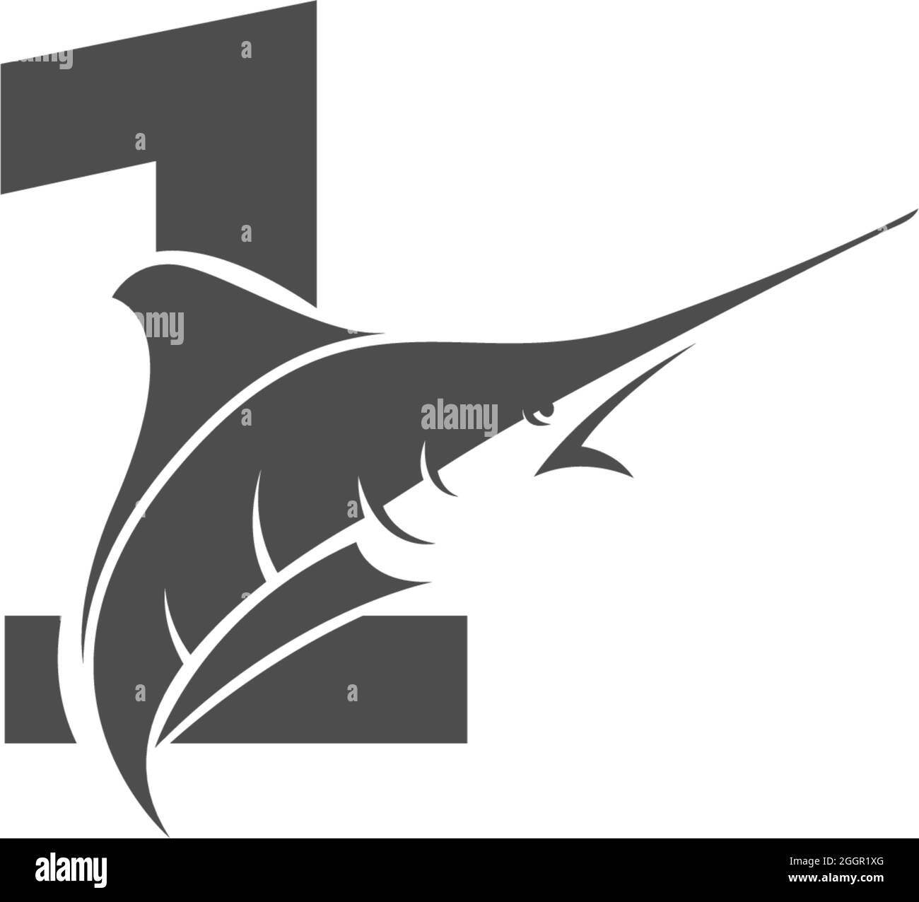 Number 1 with ocean fish icon template vector Stock Vector Image & Art ...