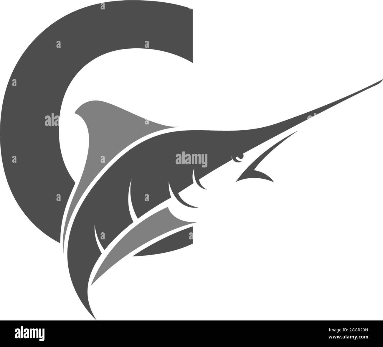 Letter C with ocean fish icon template vector Stock Vector Image & Art ...