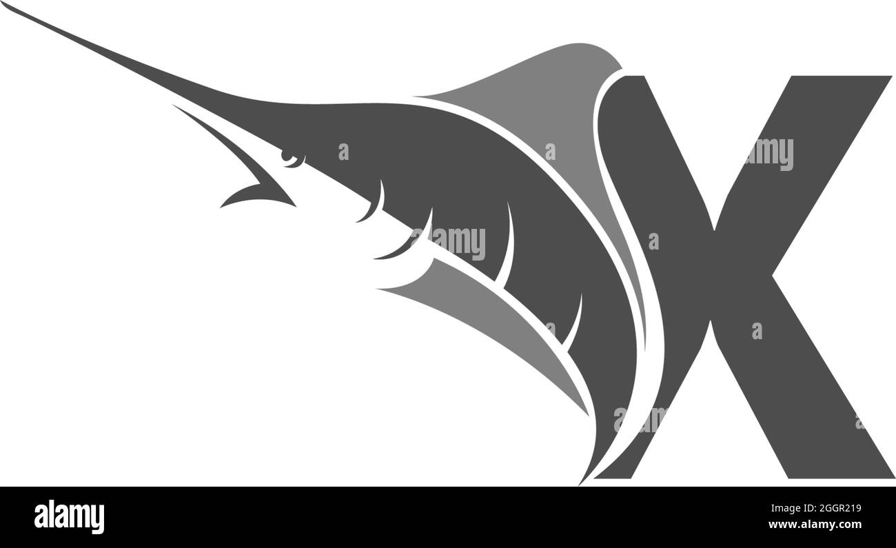 Letter X with ocean fish icon template vector Stock Vector Image & Art ...
