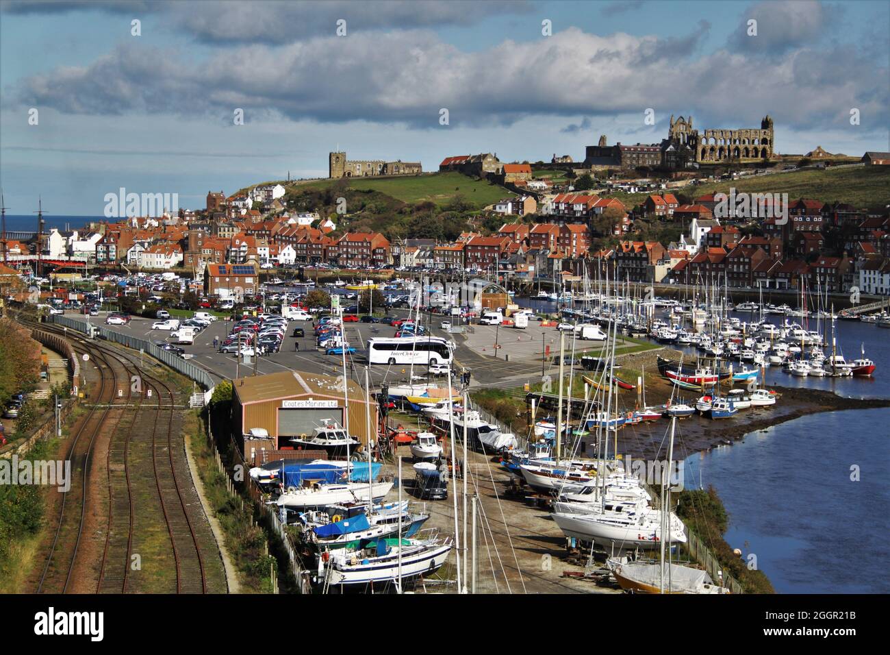 view of Whitby from new bridge Stock Photo - Alamy